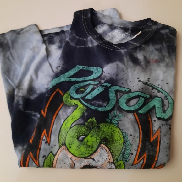 Poison | Shirts | Retro 8s Poison Skull Snake Black Gray Tie Dye Throwback Tshirt Xl | Poshmark